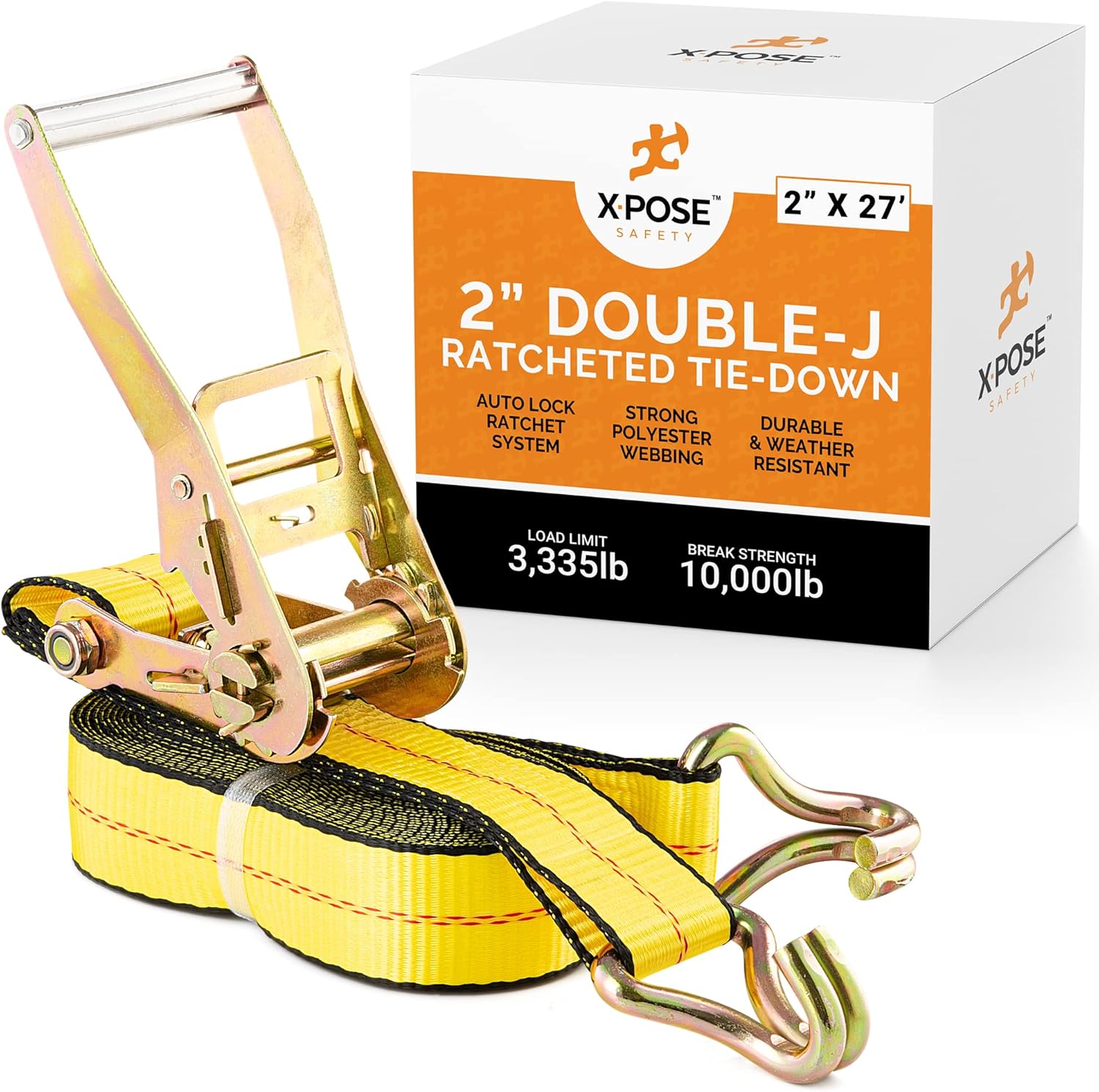 Amazon.com: Ratchet Straps Heavy Duty - 2 Inch x 27 Foot Tie Down ...