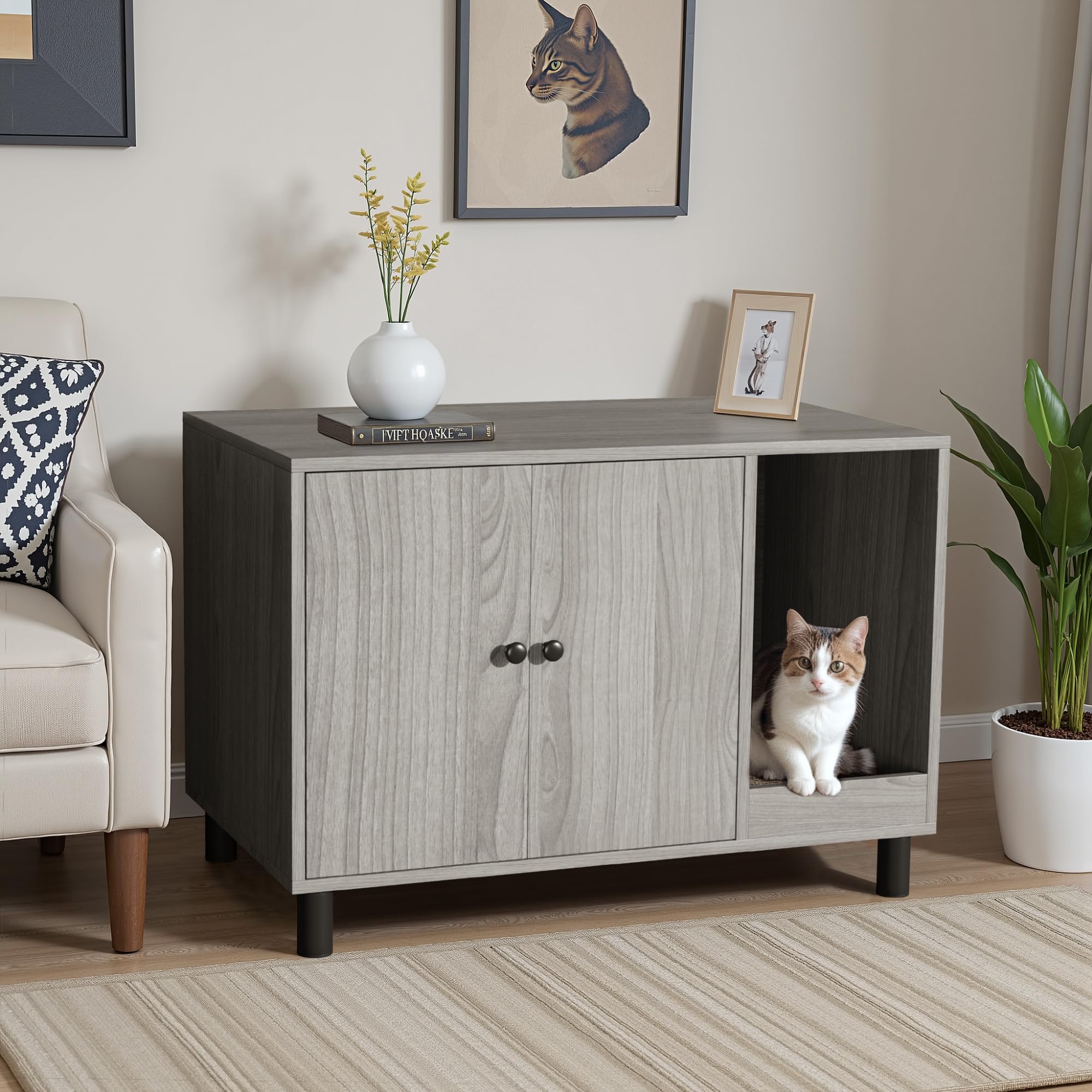 Cat Box Furniture Plans Amazon.com: MOOLIVE Cat Litter Box Enclosure,