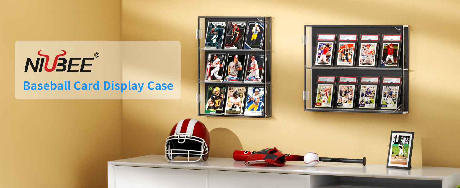 Trading Card Collection Display 15-Pack Wall-Mount Card Display Case ...