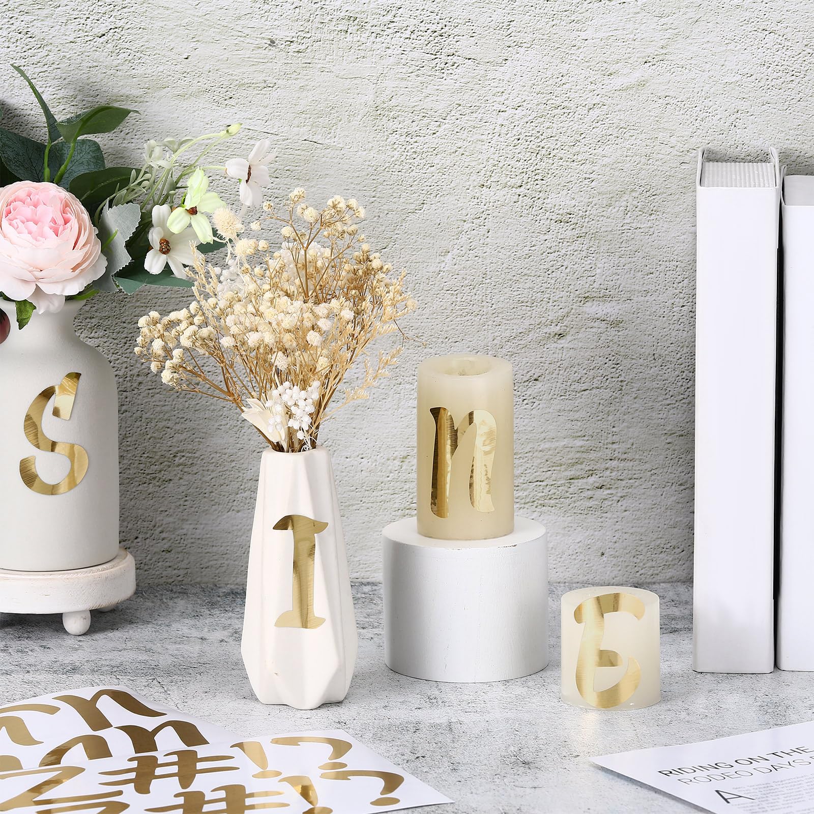 Snapklik.com : 232 Pcs 24 Sheets Large Gold Letter Stickers 2.5 Inch ...