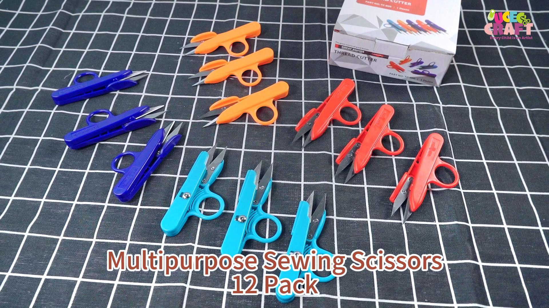 Fabric Scissors UCEC Sewing Scissors Small 12 Packs, 4.2" Thread Snips ...