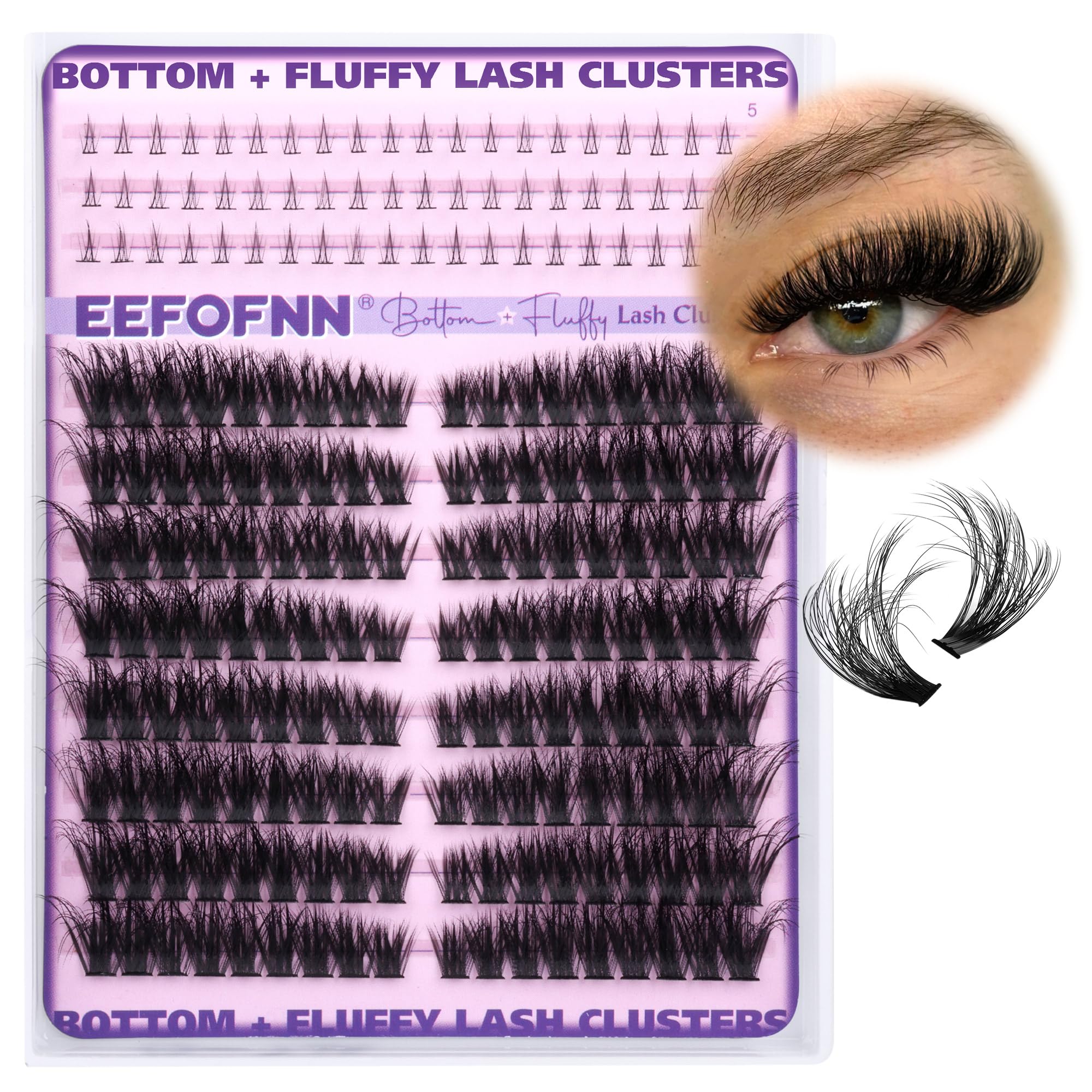 Amazon.com: Eefofnn Fluffy Lash Clusters Natural Cluster Eyelash ...