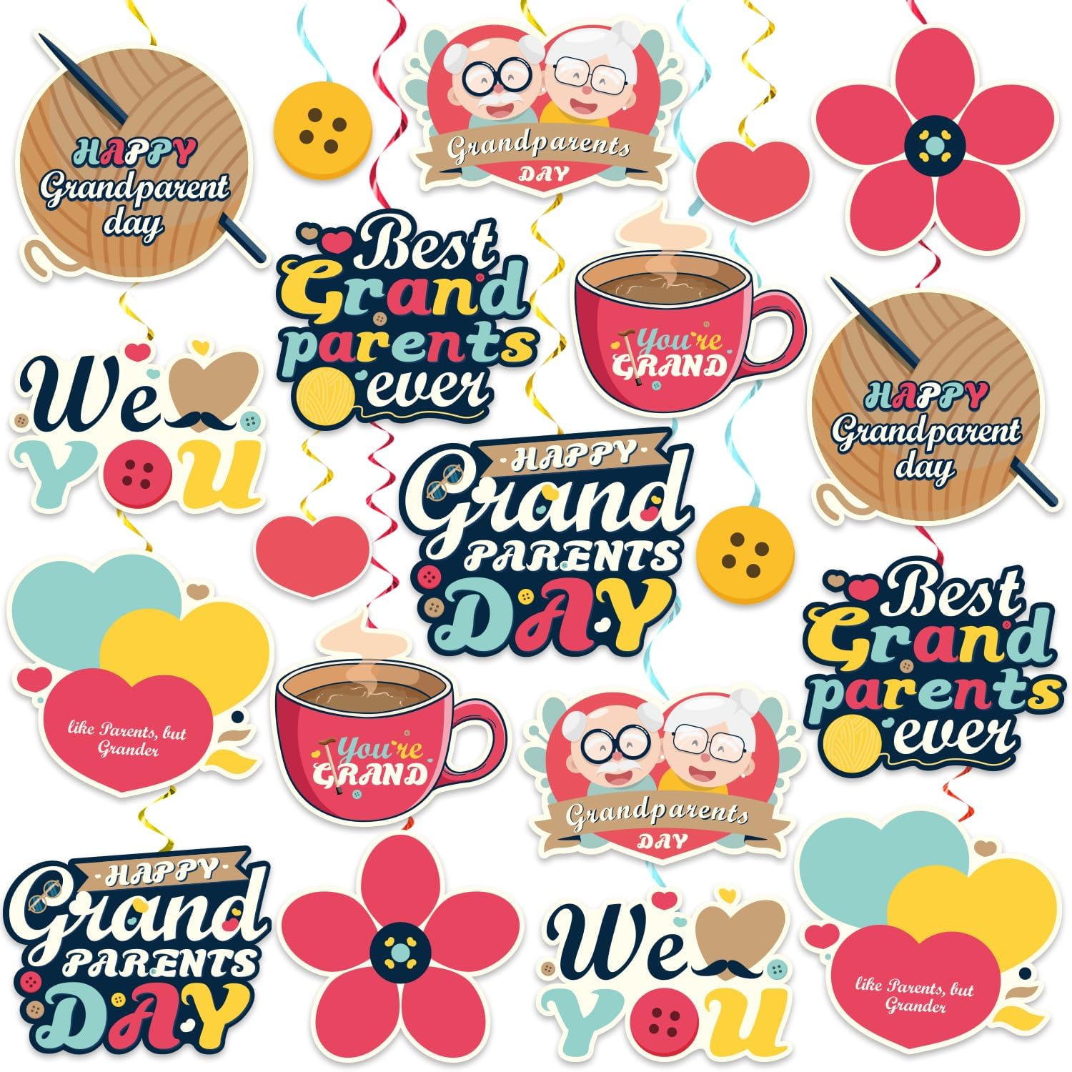 Amazon.com: Happy Grandparents Day Banner, NO-DIY Grandparents Day ...