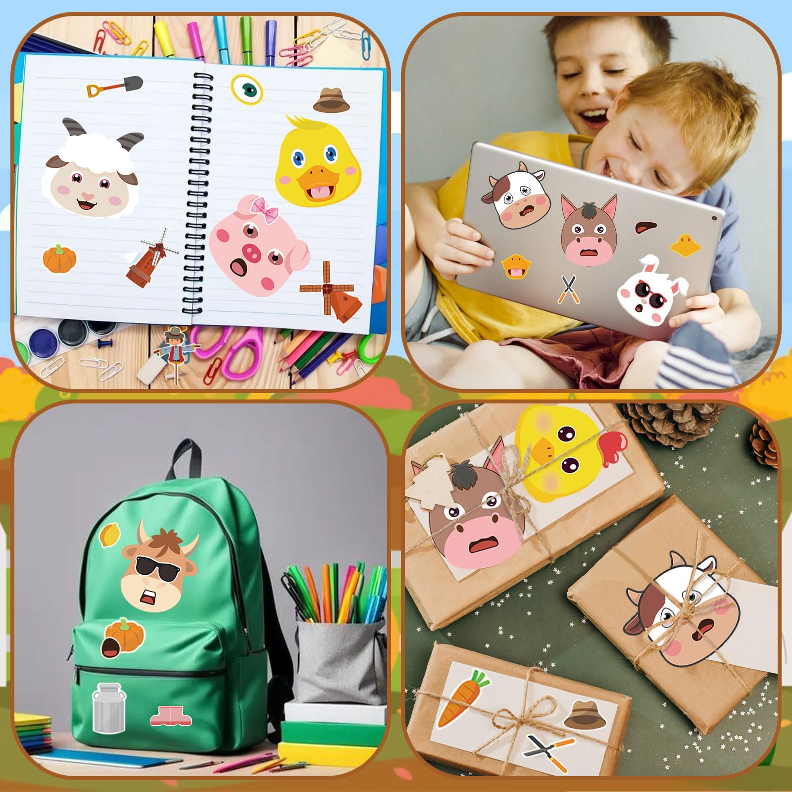 Snapklik.com : 32 Sheets Make Your Own Farm Animal Stickers, Creative ...