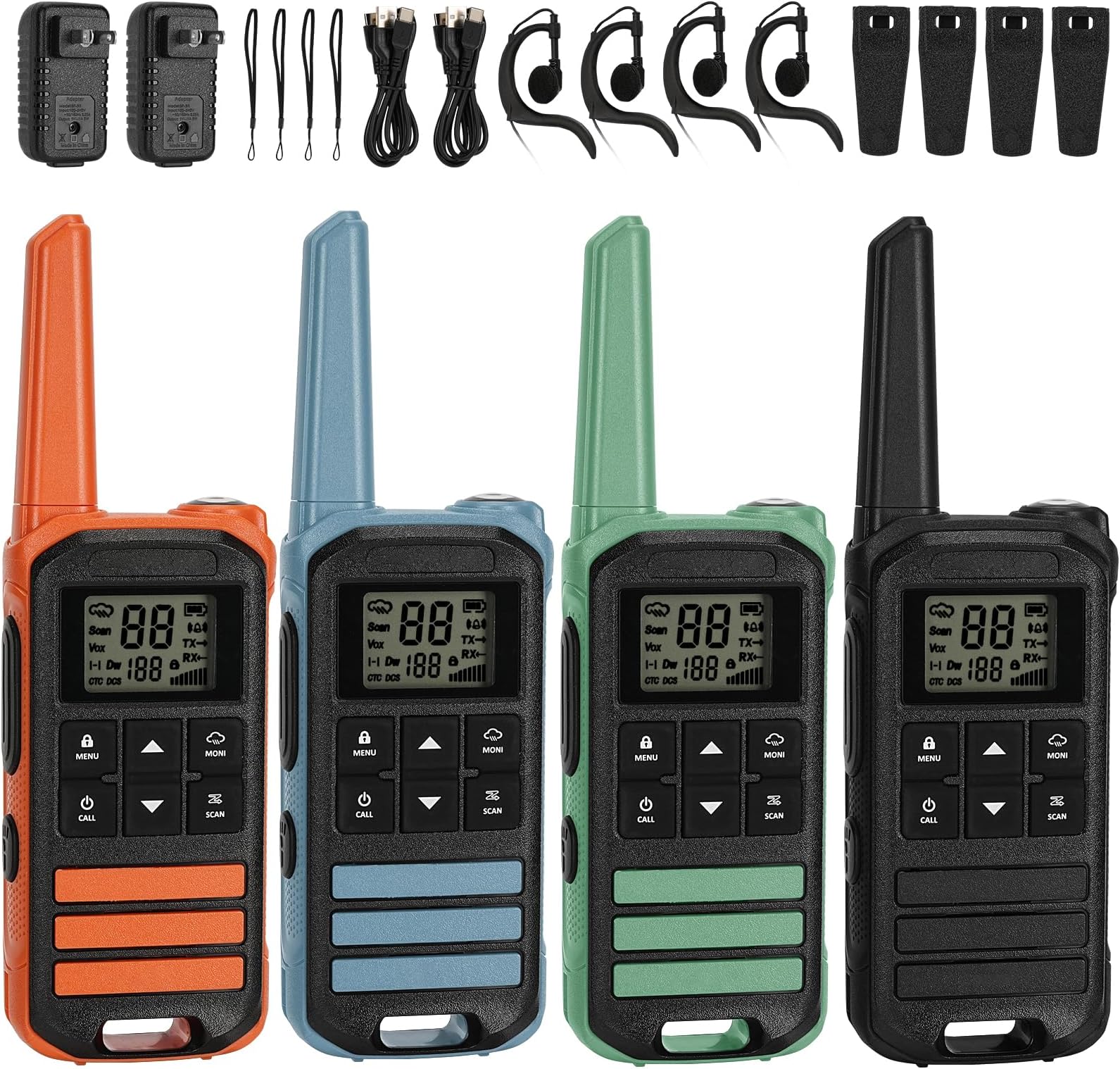 Amazon.com: ALIESTFDNO 5Miles Long Range Walkie Talkies, Rechargeable ...