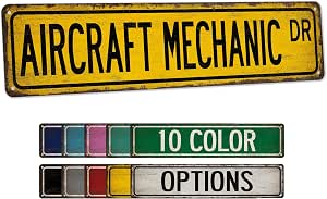 Amazon.com: Aircraft Mechanic Street Sign - Made In USA - Mechanic ...