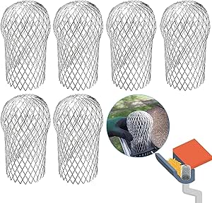 6 PCS Gutter Guard, Mesh Expandable Downpipe Leaf Guard Filter Aluminum ...