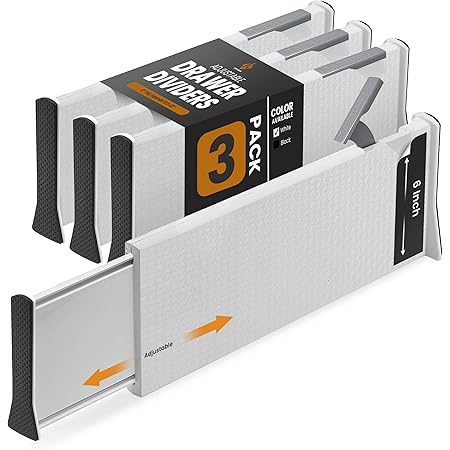 Amazon.com: Adjustable Tall Drawer Dividers, 4-Pack, Adjusting Length ...