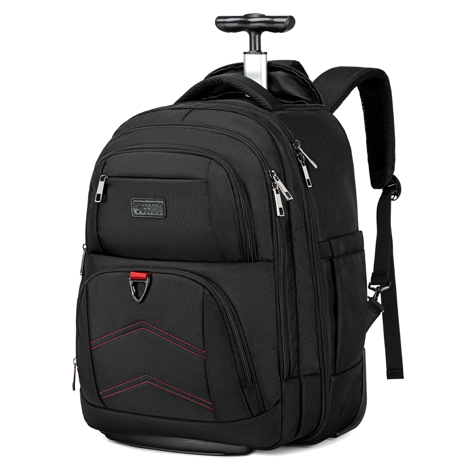 Rolling Backacpk, Vessgra Carry on Backpack with Wheels for Men, 17.3 ...