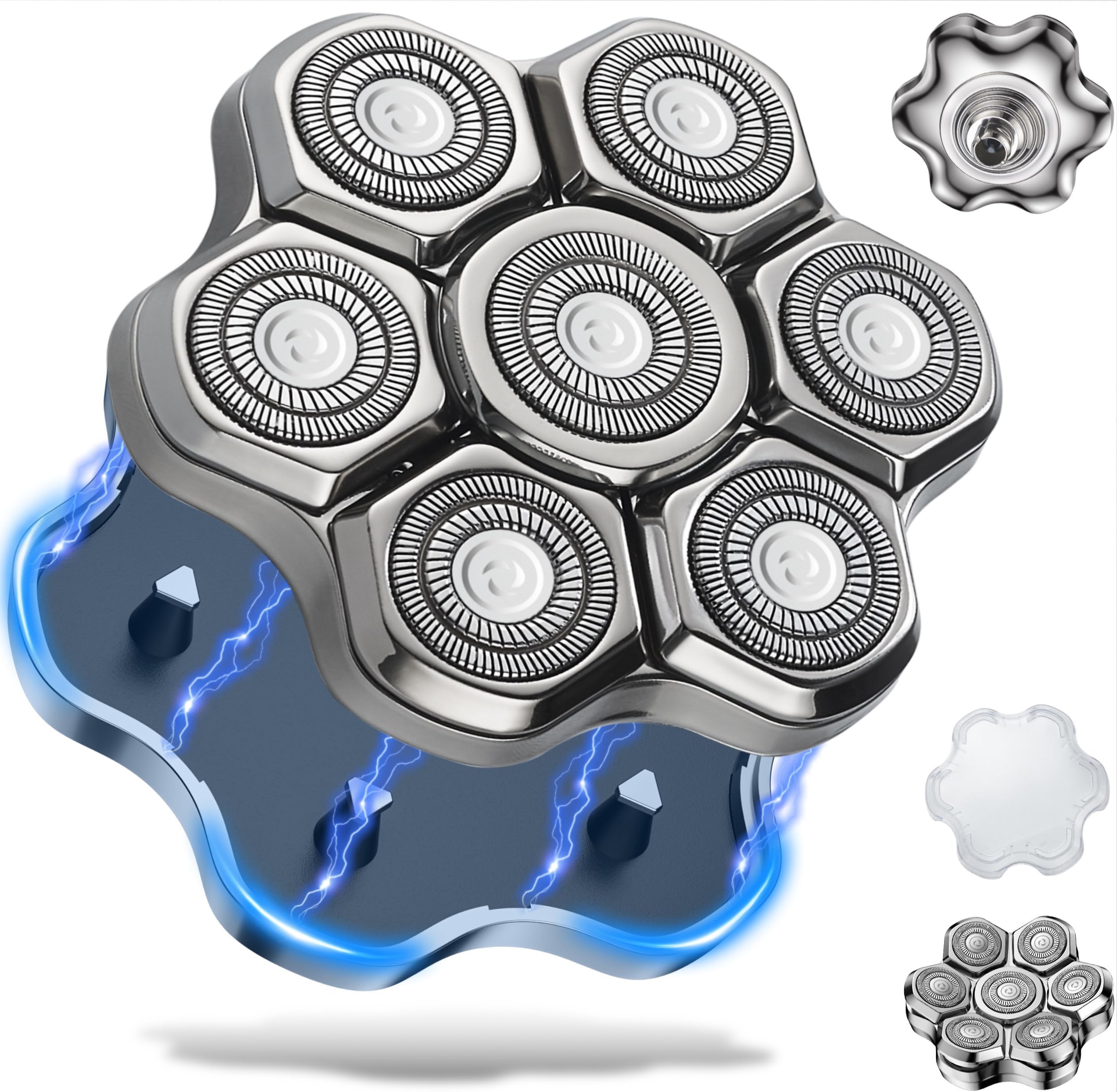 Amazon.com: 7D Magnetic Replacement Head of Head Shaver for Bald Men ...