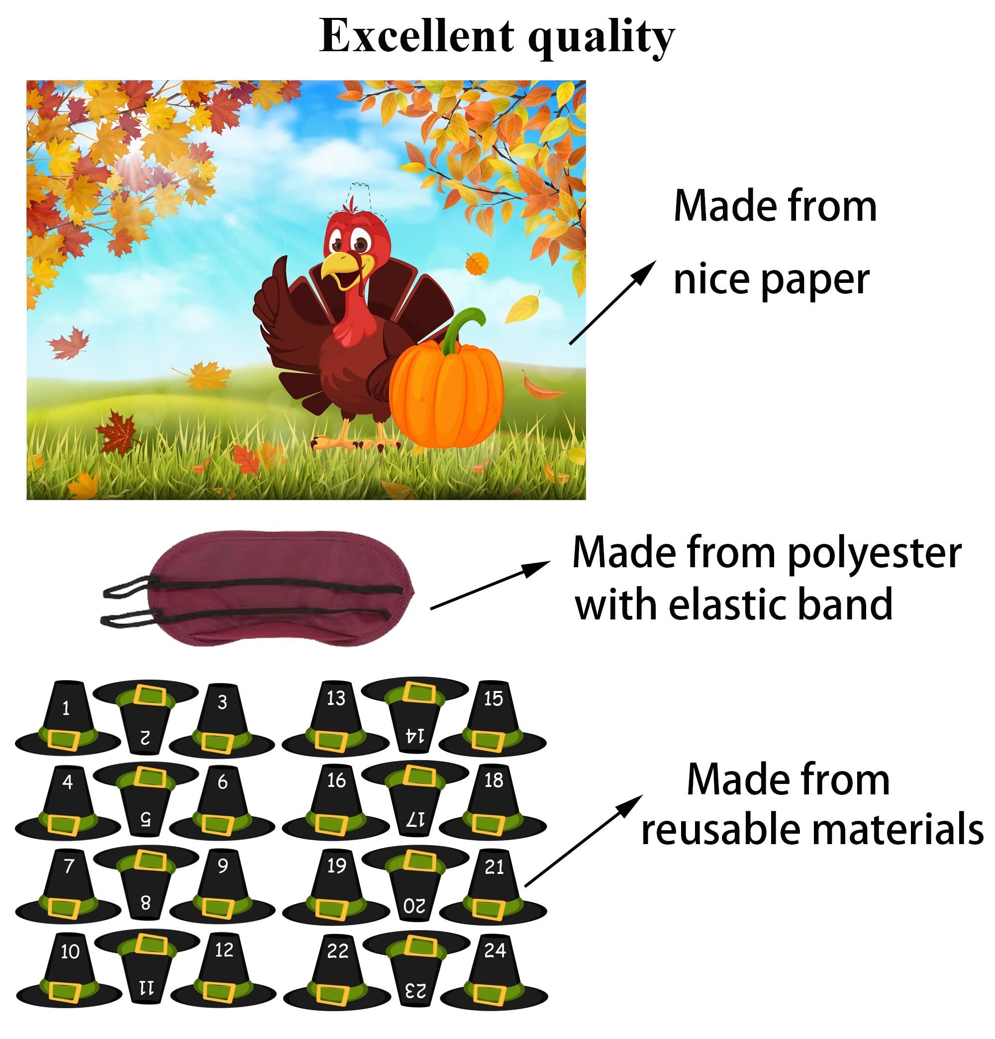Snapklik.com : Pin The Hat On The Turkey Game - Thanksgiving Party ...
