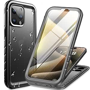 Cozycase for iPhone 15 Pro Max Waterproof Case [360 Heavy Duty Full Body Protection] Shockproof ...