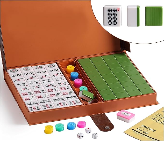 Amazon.com: Chinese Filipino Numbered Tiles Mahjong Set. 144 Tiles 1.45 ...