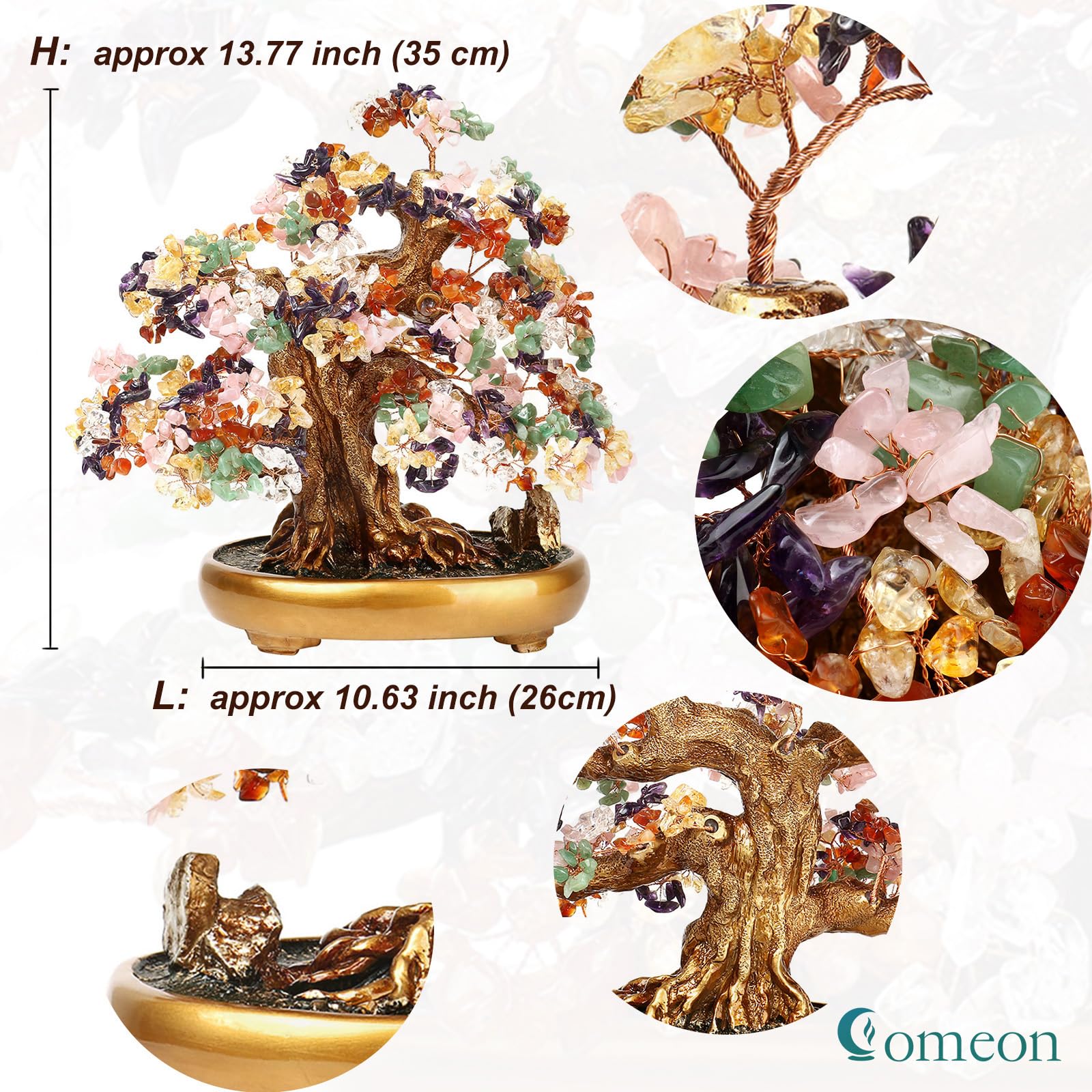 Feng Shui Money Tree Large Crystal Quartz Lucky Tree Gem Tree for ...