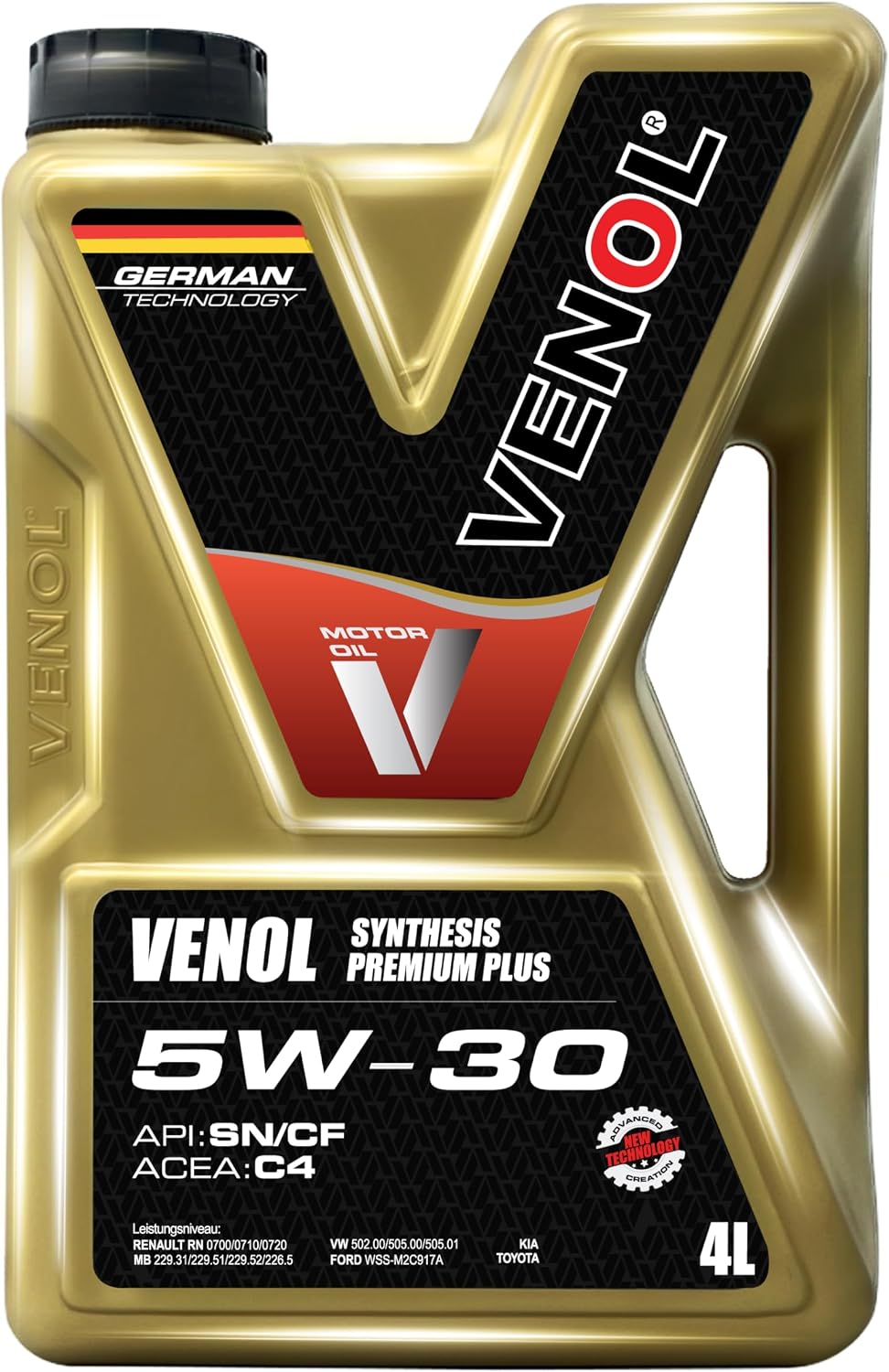 VENOL SYNTHESIS PREMIUM PLUS 5W-30 Fully Synthetic Engine Oil 4L – API ...