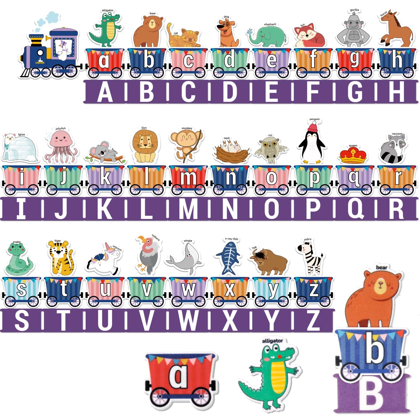 Snapklik.com : Felt Alphabet Train Toy 27 PCS Alphabet ABC Set Includes ...