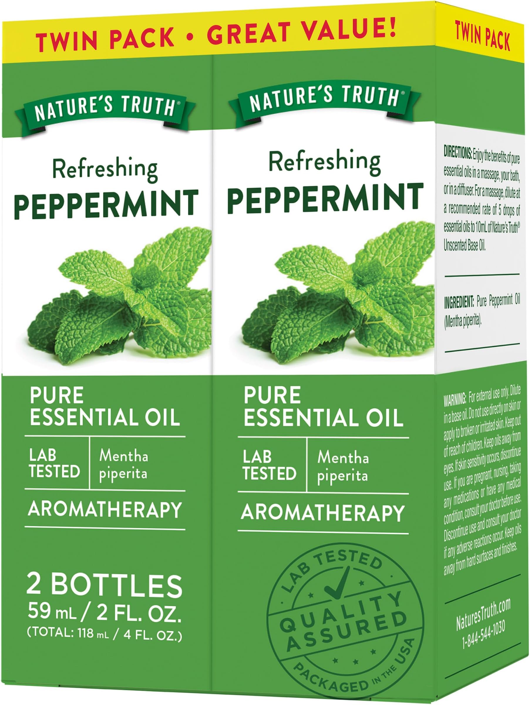 Amazon.com: Nature's Truth Peppermint Essential Oil | Diffuser, Shower ...