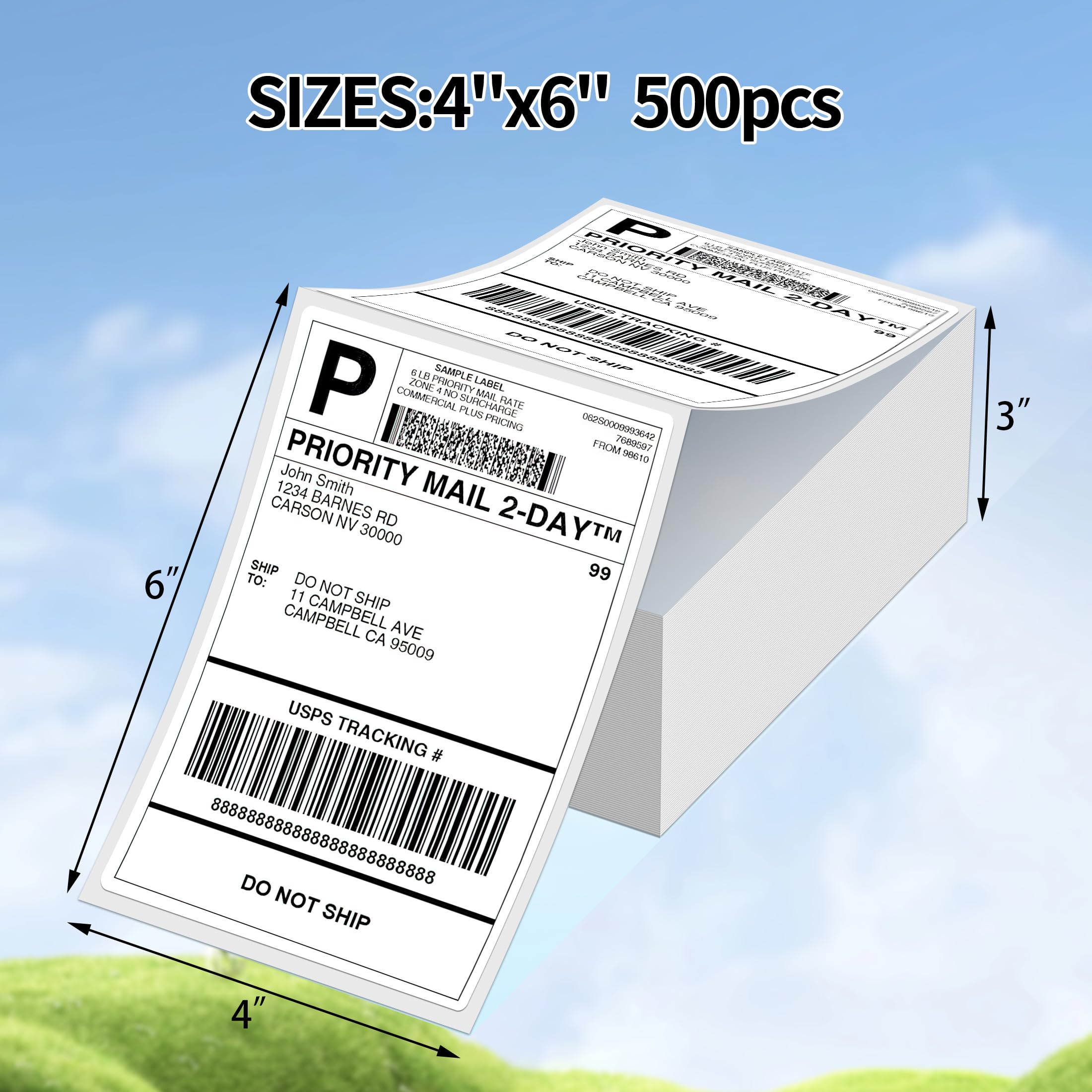 Snapklik.com : ItriAce 4x6 Shipping Labels, 500 White Fan-Fold Sheets ...