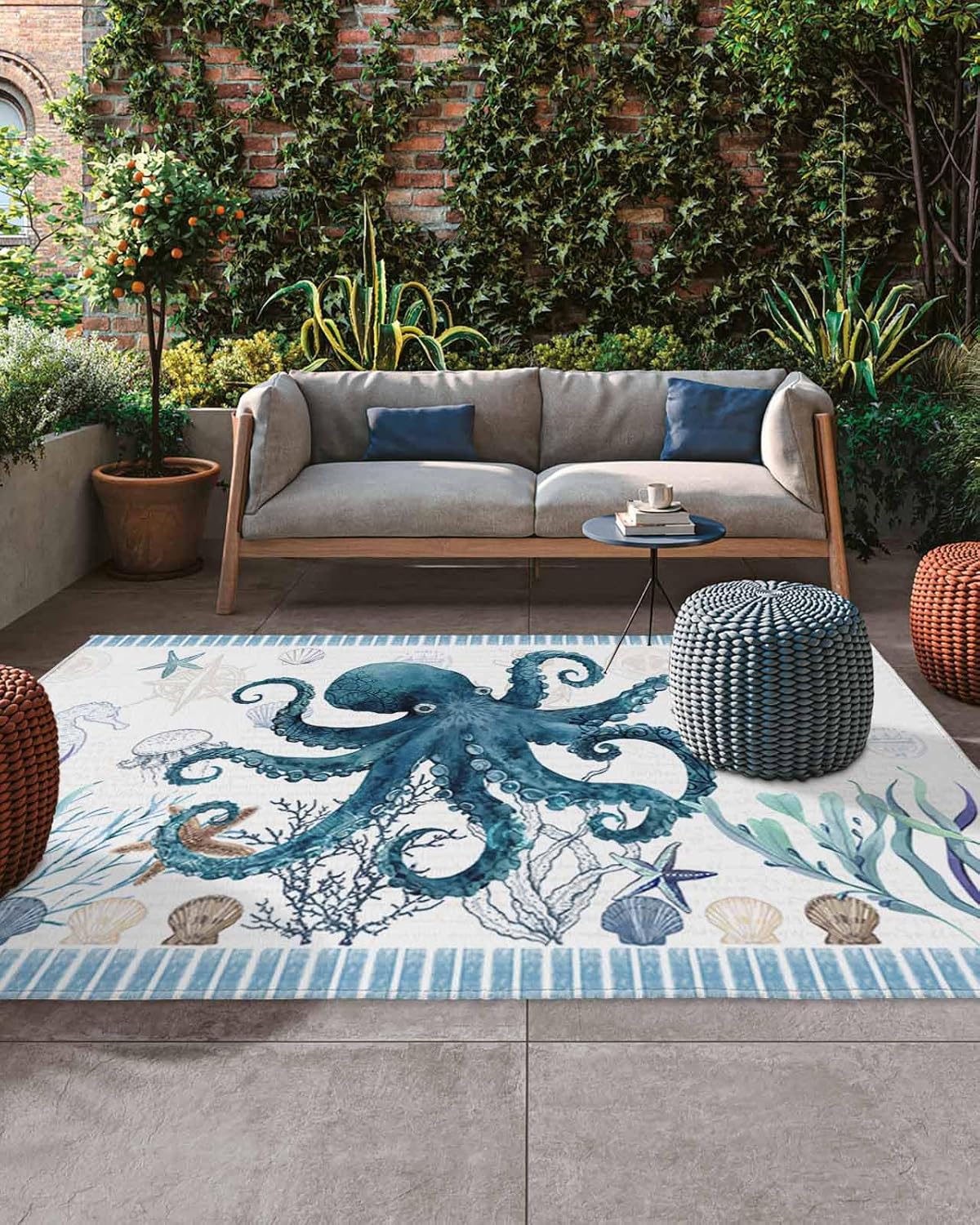 Amazon.com: Underwater Octopus Summer Ocean Life Outdoor Rug Carpet ...