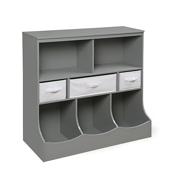 Amazon.com : Freestanding Combo Shelf Cubby Bin Storage Organizer Unit ...