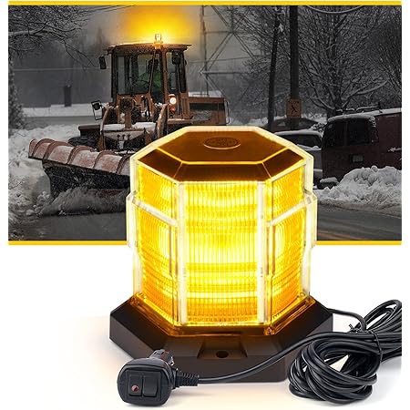 Amazon.com: LUMENIX Amber 72 LED Strobe Beacon Light Rooftop Rotating ...