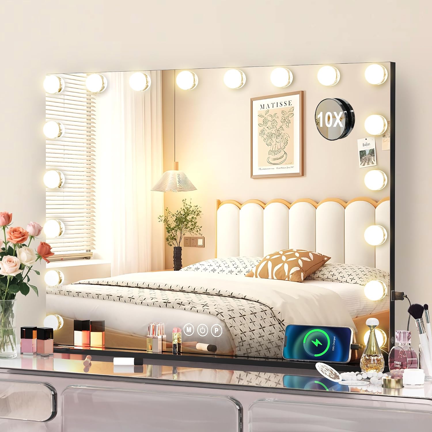 Vanity Makeup Mirror with Lights,Hollywood Vanity Mirror with 3 Color ...