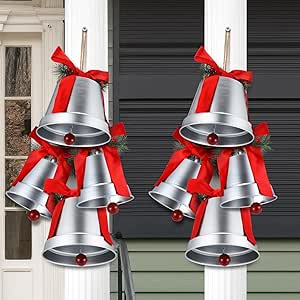 Amazon.com: MorningRo 8 Pcs 8+6.5in Silver Giant Bells Extra Large ...