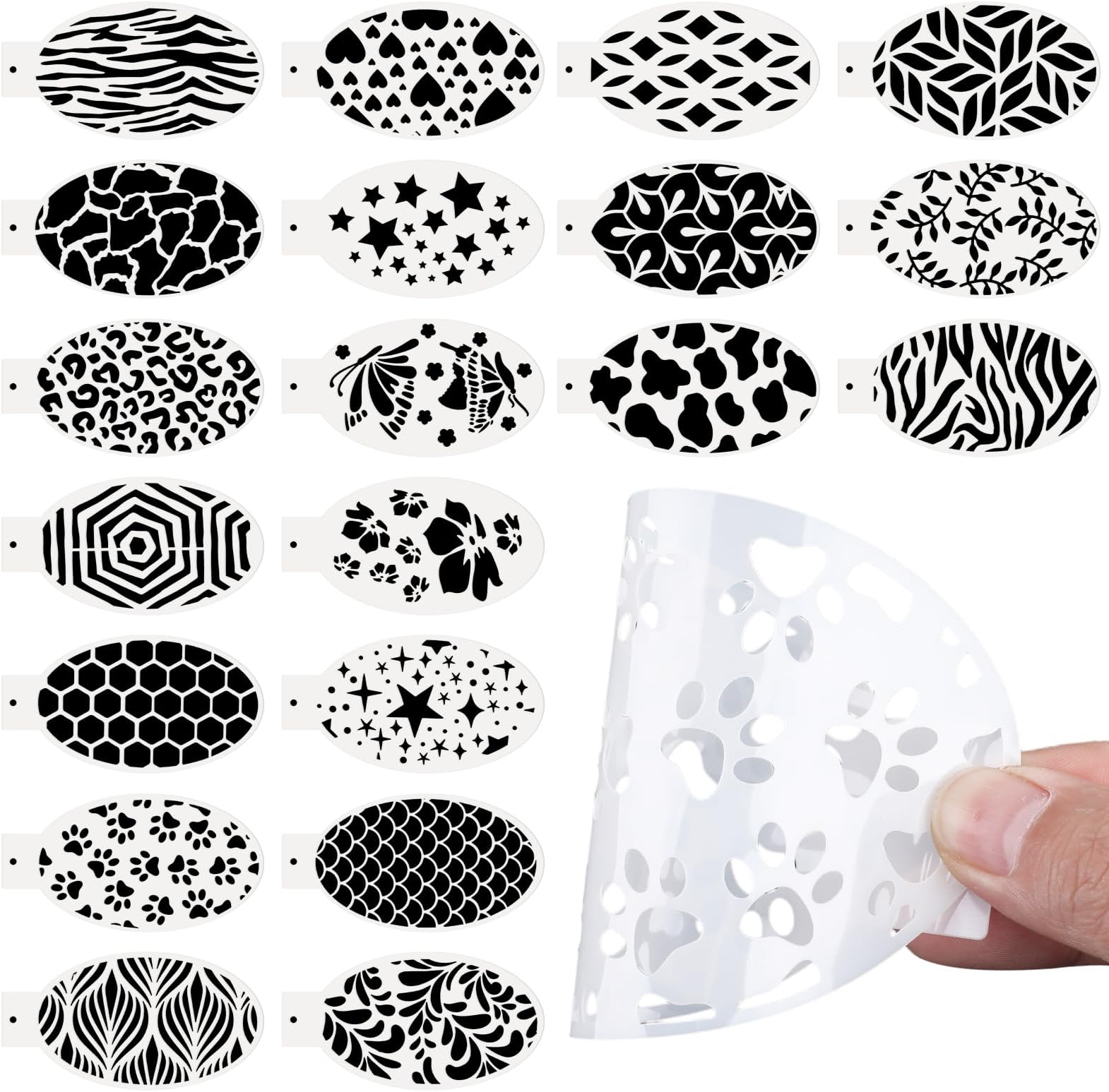 Face Paint Stencil, 5PCS Reusable Body Painting Templates, Facial ...