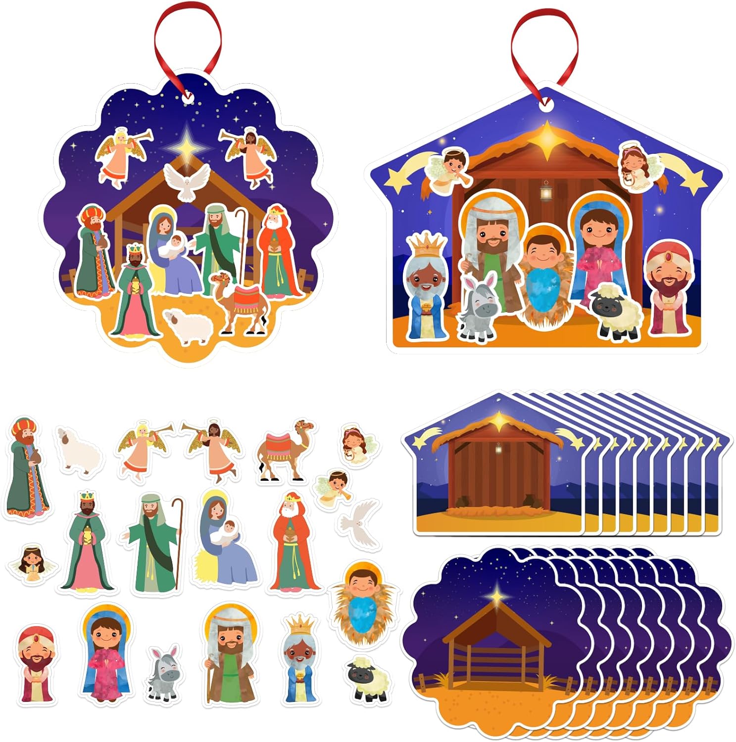 Amazon.com: FaCraft 48PCS Christmas Nativity Sticker - Christmas Crafts ...