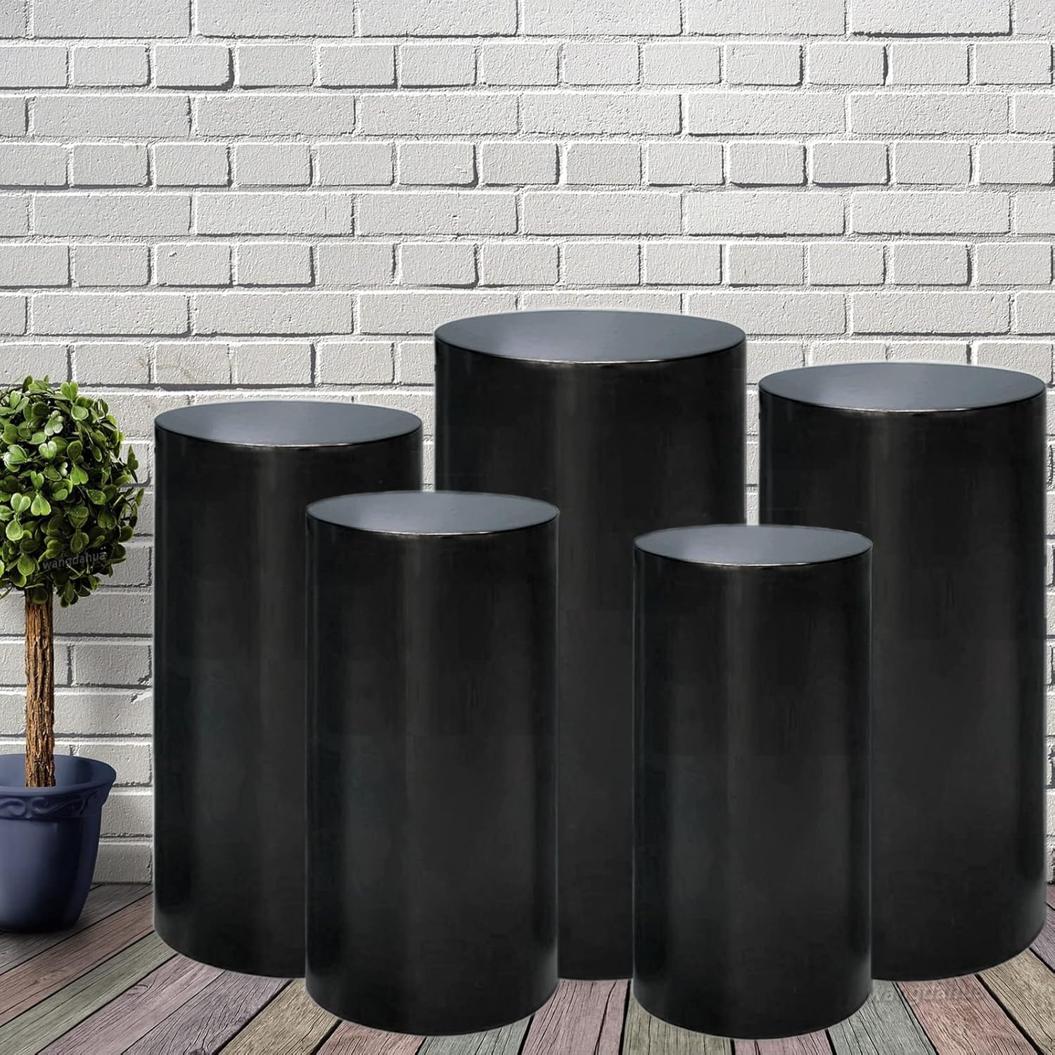 Amazon.com: wangdahua Cylinder Stand Covers for Party, Bronzing Elastic ...