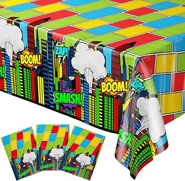 Amazon.com: Blue Orchards Comic Superhero Table Covers (Pack of 3) 108 ...