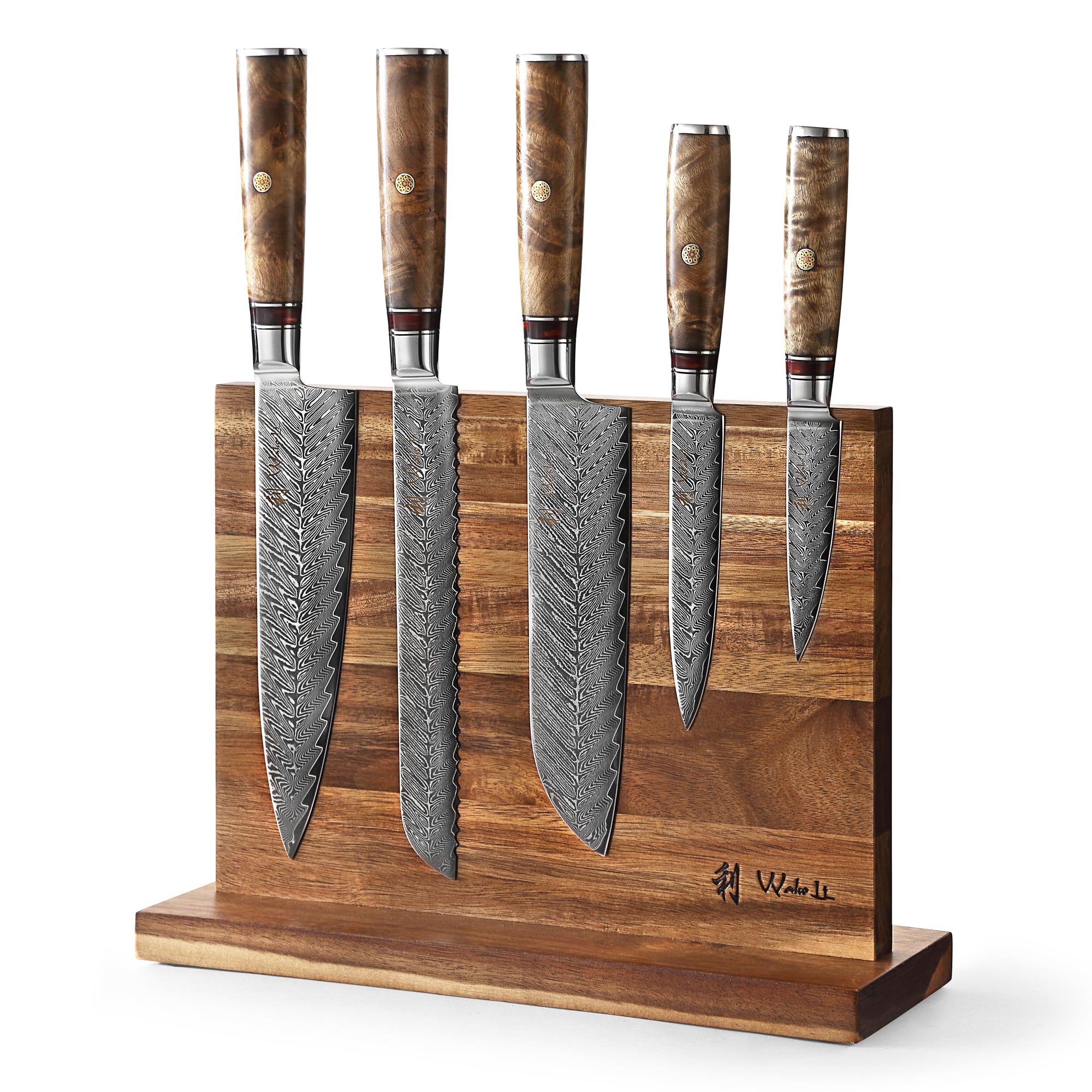 Amazon.com: Wakoli Knife Block Sets, 5 Pieces Chef Knife Set with Block ...