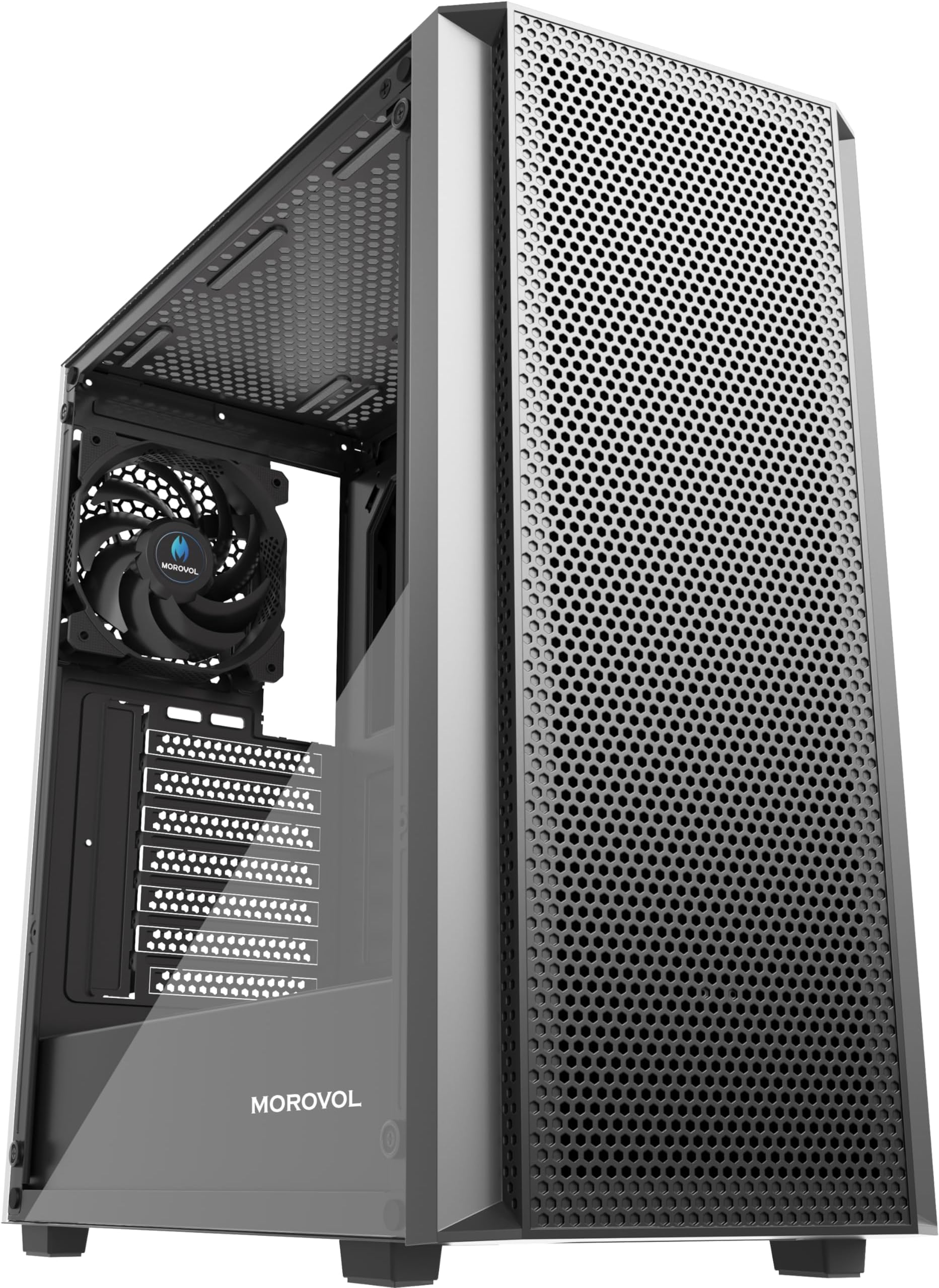 Amazon.com: MOROVOL ATX PC Case, Mid Tower Gaming PC Case with Mesh ...