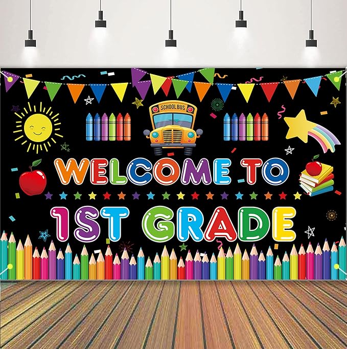 Amazon.com: Welcome to 1st Grade Banner, Large Size First Day of School ...
