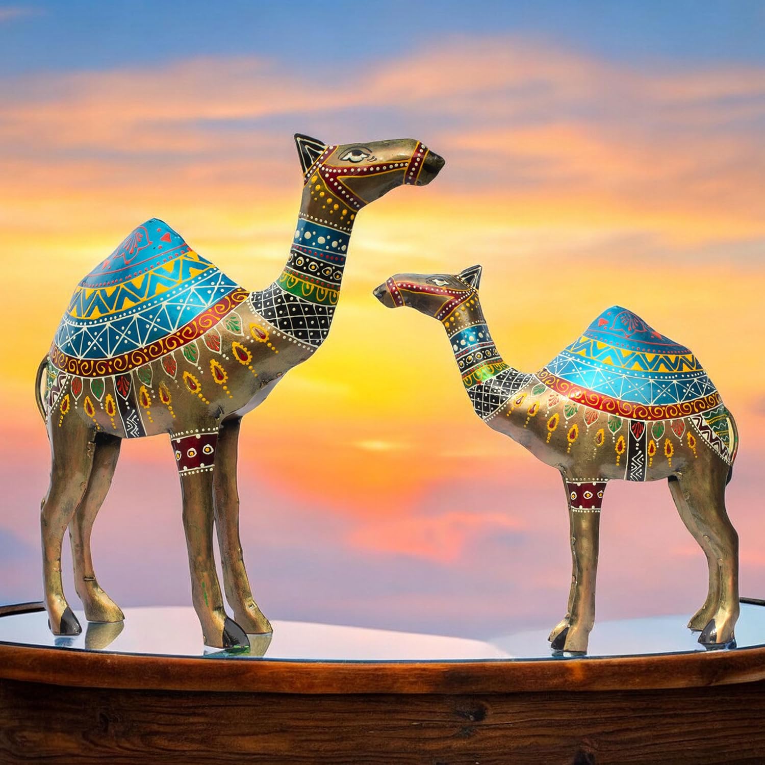 Buy KRAFTSKALA Royal Rajasthani Handcrafted Iron Camel Statues - Set of ...