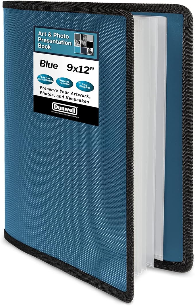 Dunwell Pasta portfólio de arte 9 x 12 - (azul), pasta portfólio para ...