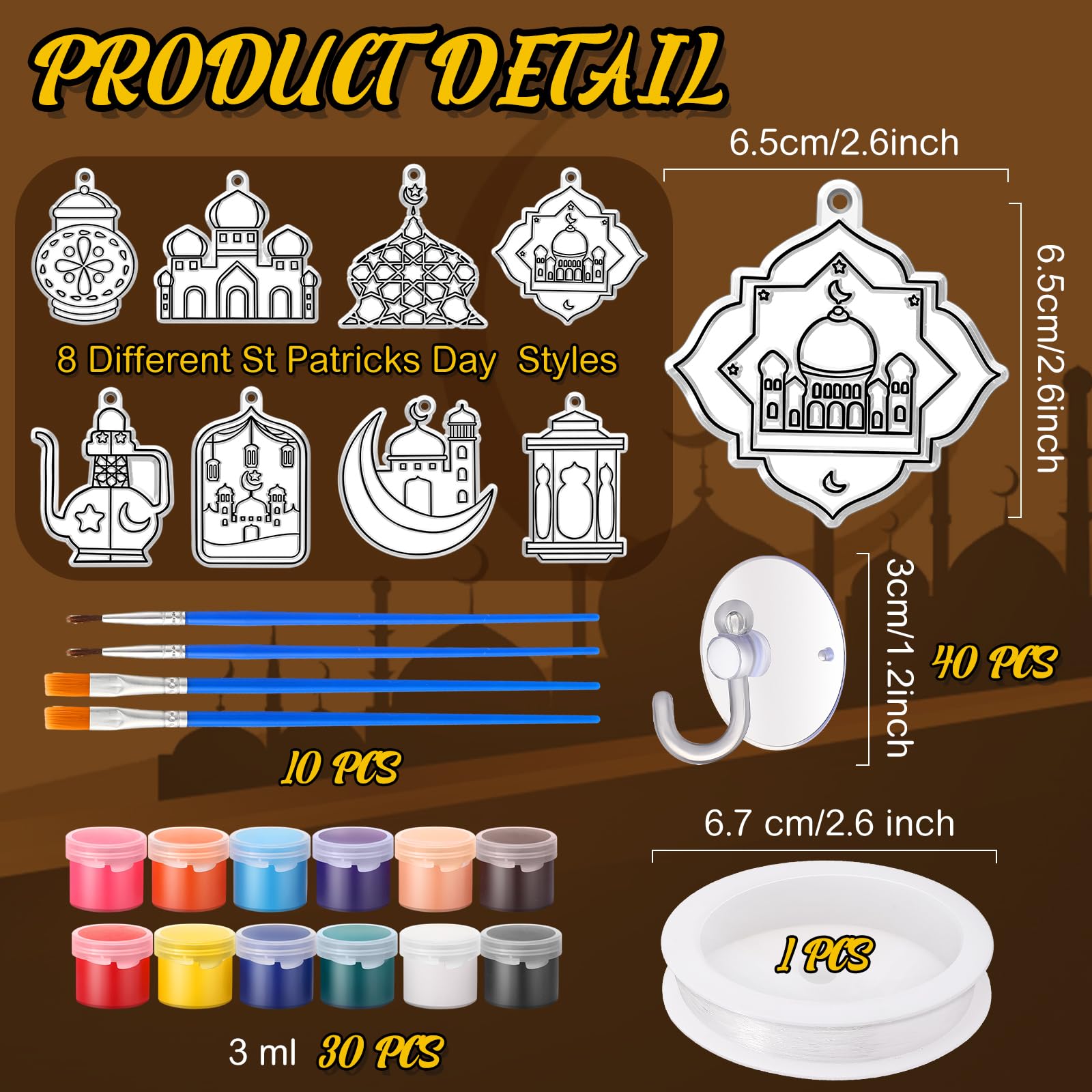 Snapklik.com : Cholemy 24 Sets Eid Al Fitr Sun Catcher Kit Include ...