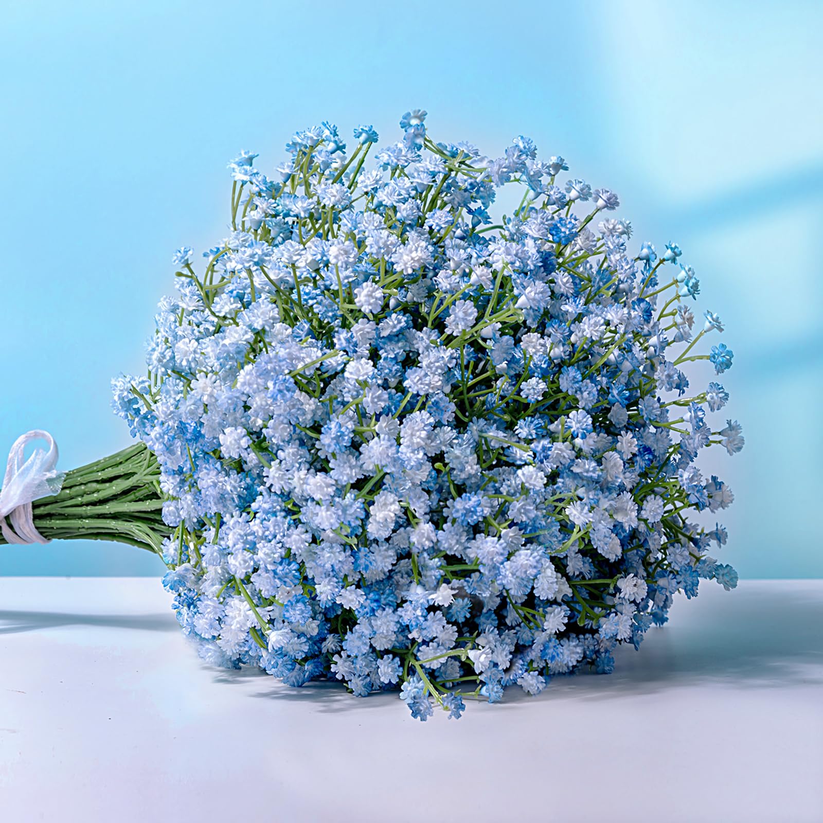 Amazon.com: jabeick Babys Breath Artificial Flowers, 7Pcs Blue Baby ...