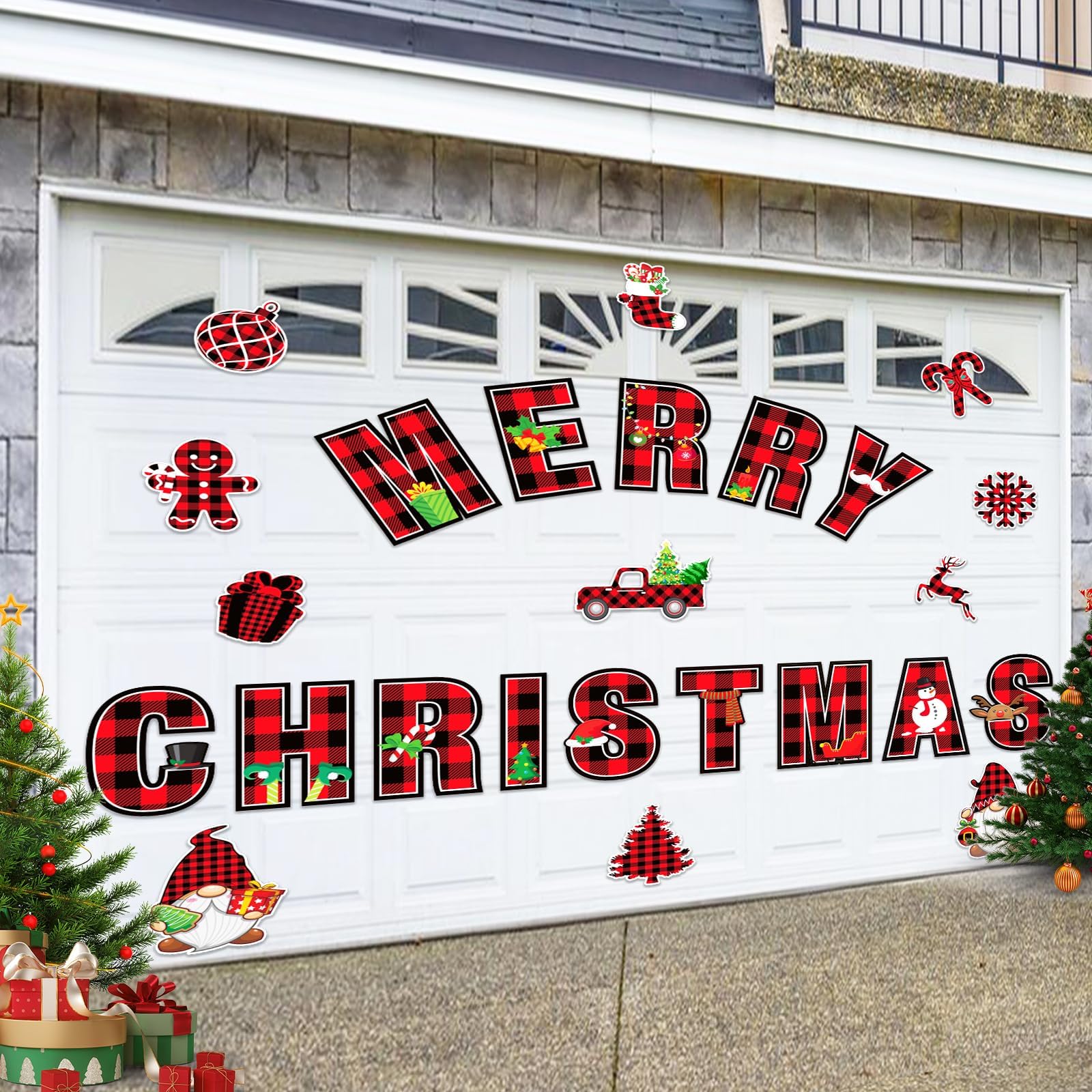 Amazon.com: Copkim Christmas Garage Door Decoration Magnetic Garage ...