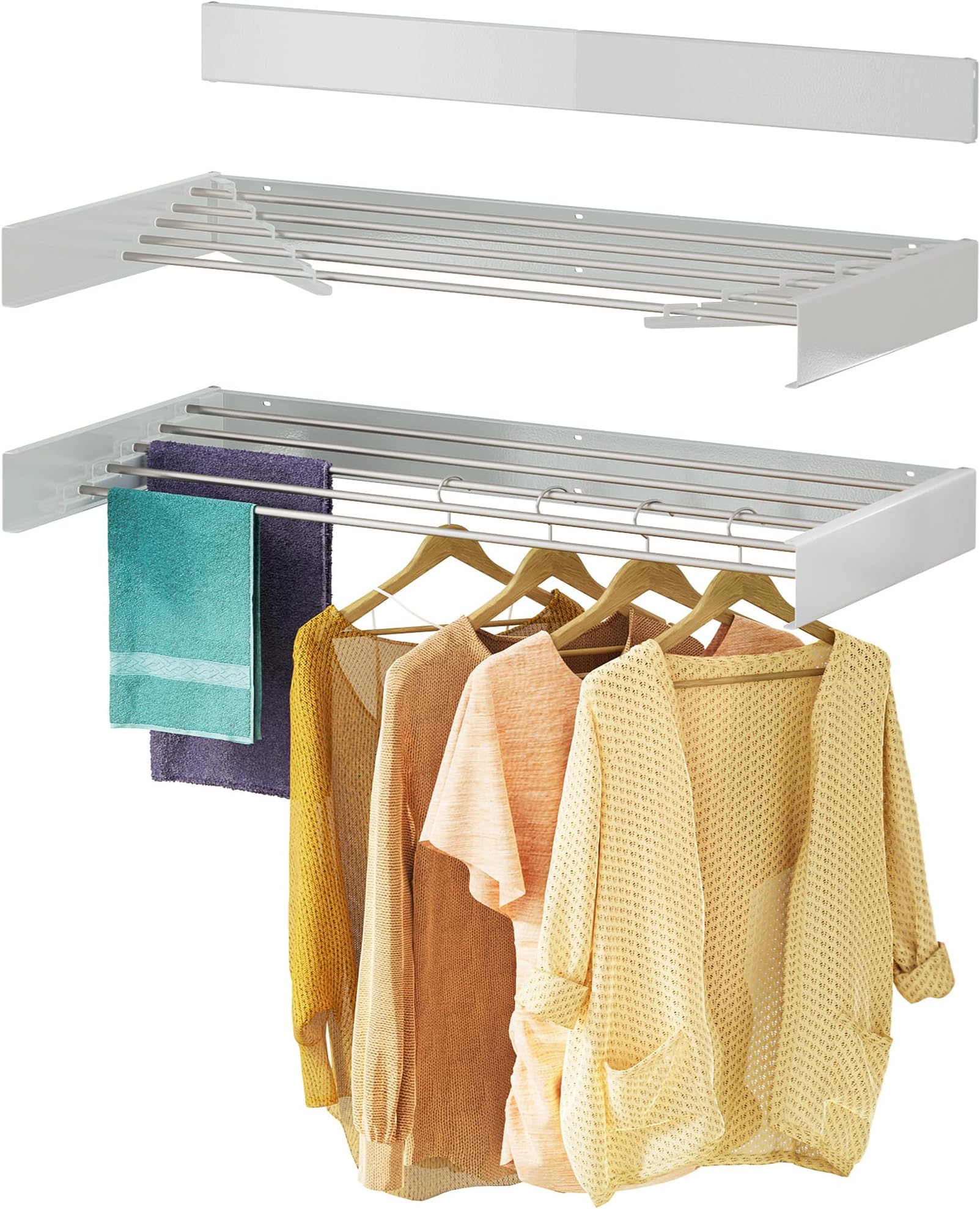 Amazon.com: Laundry Drying Rack Collapsible, Wall Mounted, Clothes ...