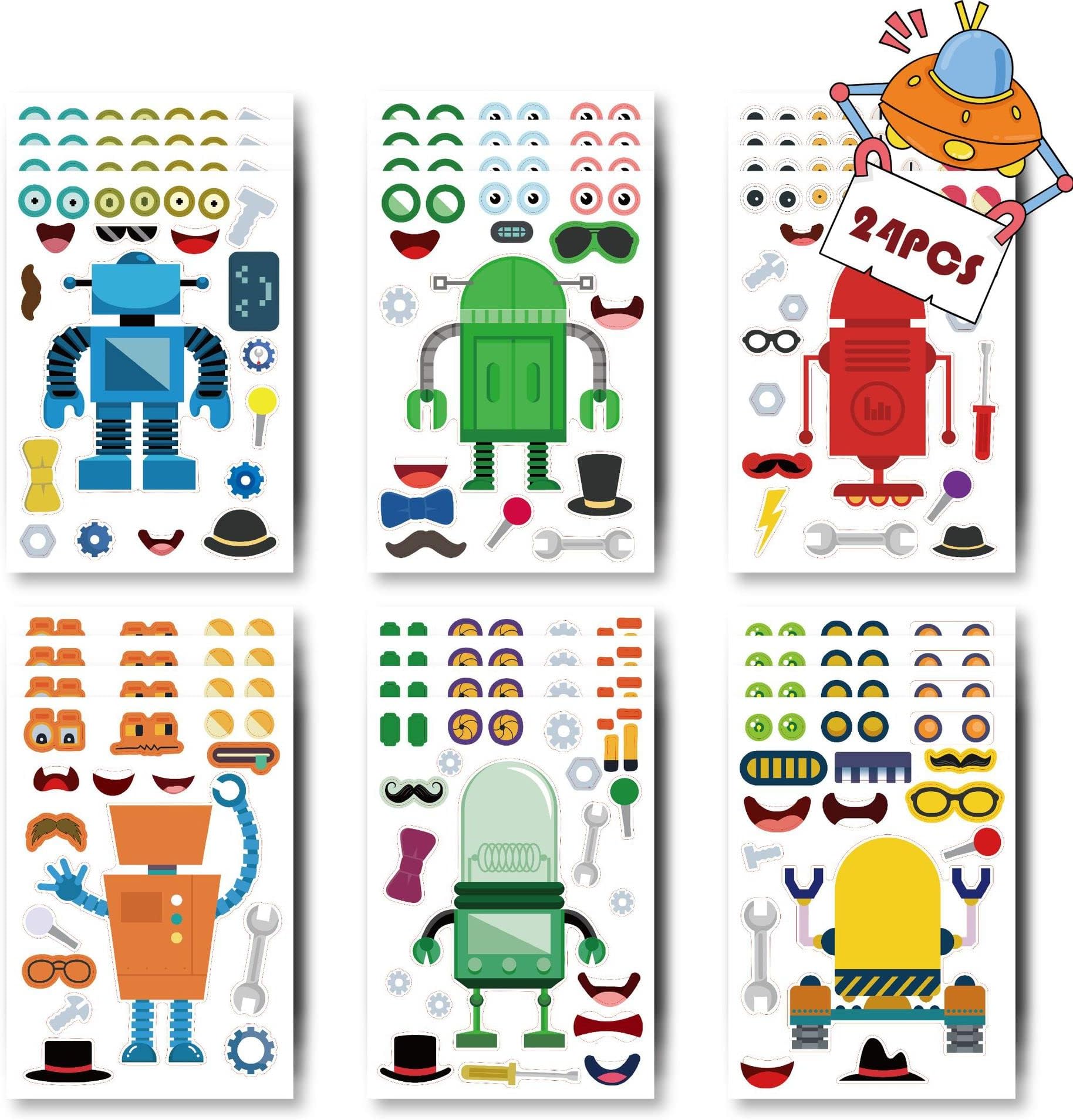 Amazon.com: 500 Pcs Robots Stickers Roll Cartoon Waterproof DIY Craft ...