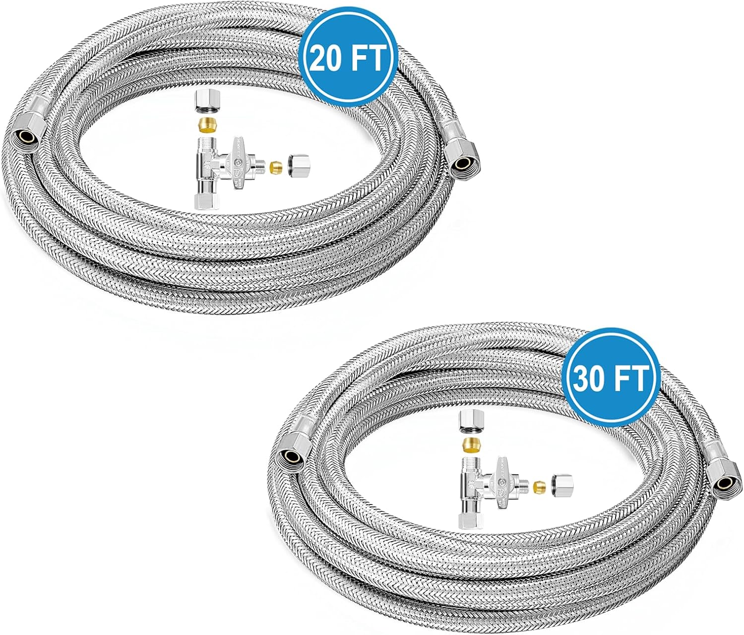 Amazon.com: HAOCHEN Stainless Steel & PEX 20FT & 30FT Refrigerator ...