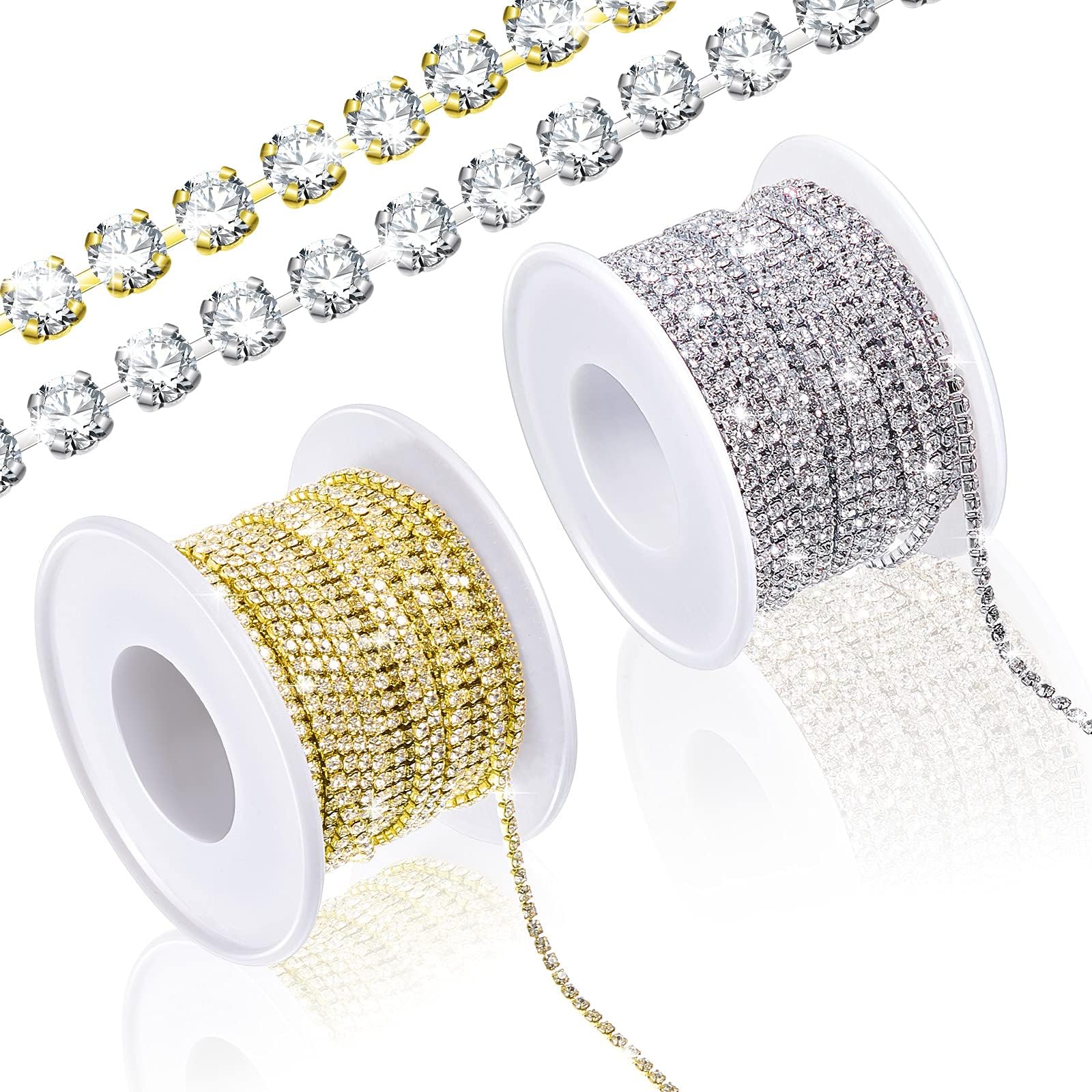 Amazon.com: Dowarm 1 Roll 10 Yards Rhinestone Chain, Crystal ...
