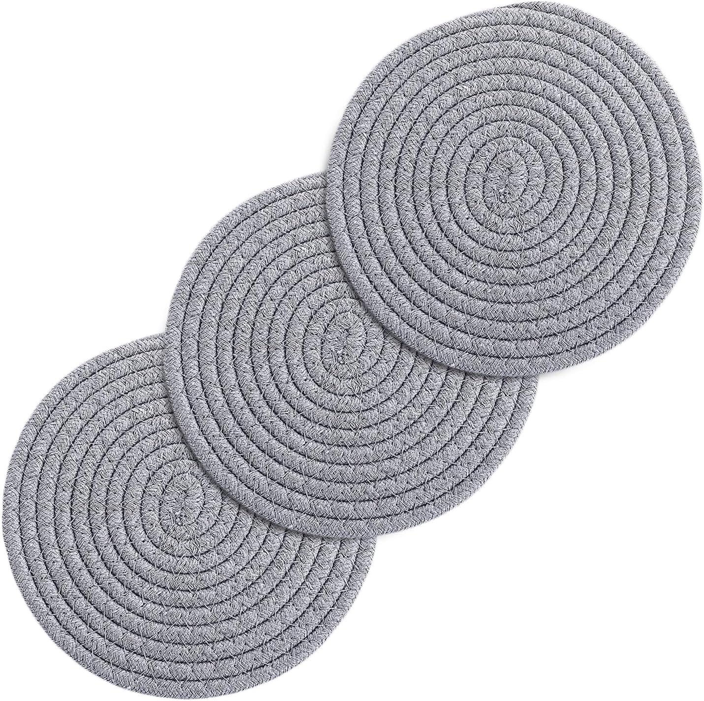 Amazon.com: 3 Pcs Kitchen Pot Holders Hot Pads Set Hot Dishes Mats 100% ...