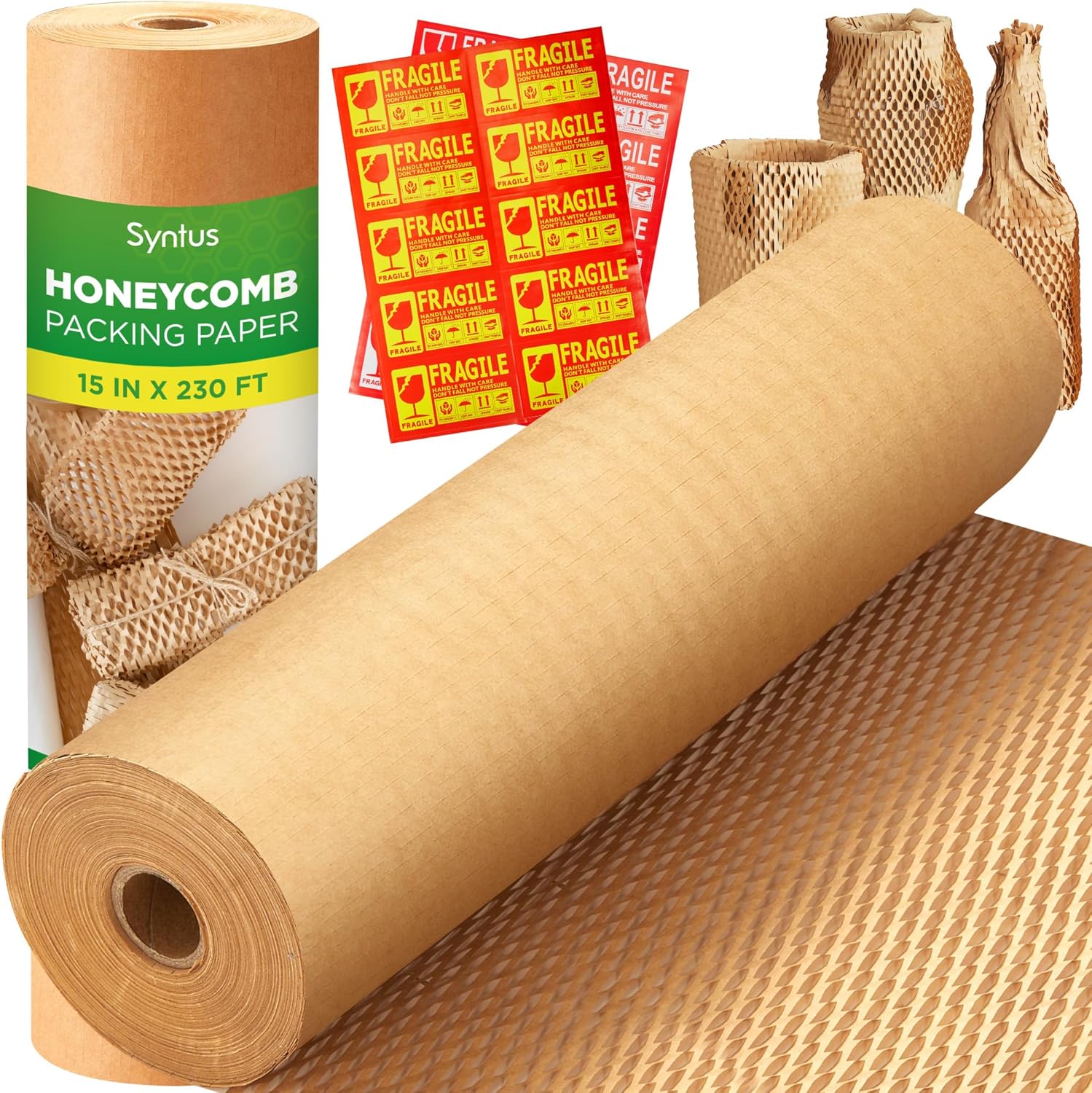 Amazon.com: Syntus Honeycomb Packing Paper, 15" x 230' Cushion Bubble ...