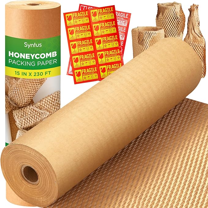 Amazon.com: Syntus Honeycomb Packing Paper, 15" x 230' Cushion Bubble ...