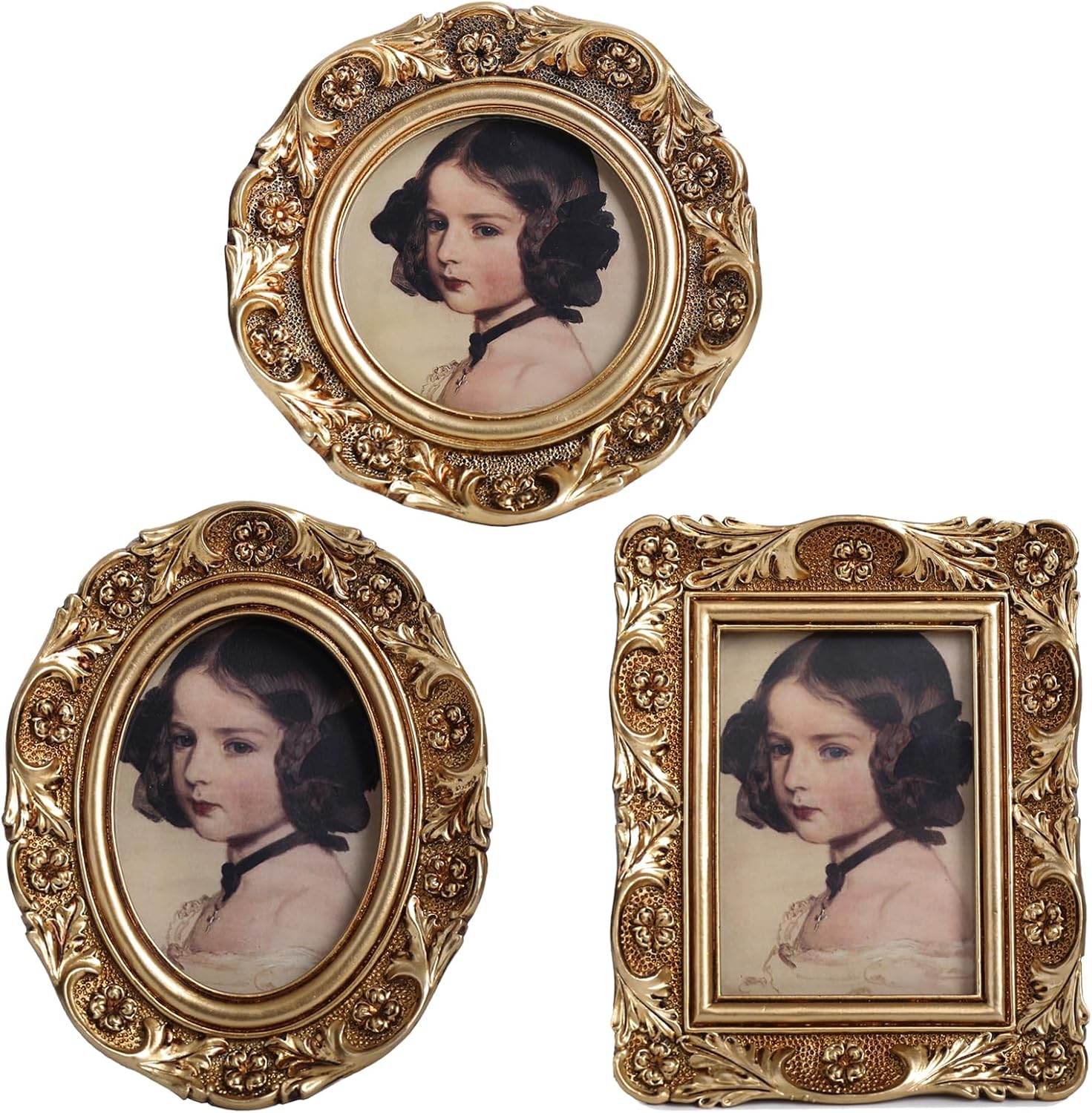 Amazon.com - VINLIFE Vintage Picture Frames Set 3x3 Inch for Wallet ...