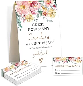 Amazon.com: Baby Shower Games - Spring Flowers Guess How Many Candies ...
