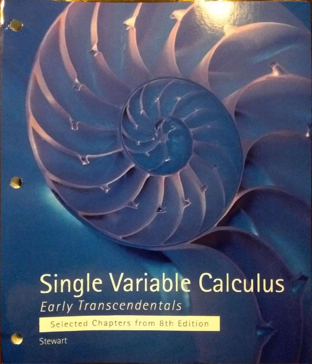 Single Variable Calculus Early Transcendentals Selected Chapters From ...