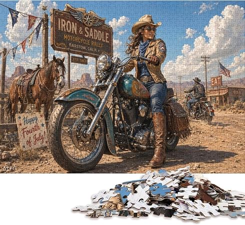 Vintage Western Cowgirl Jigsaw Puzzle 300 Pieces, Creative Gift for ...